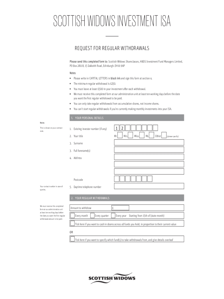 Fillable Online For AdvisersScottish Widows Fax Email Print - pdfFiller