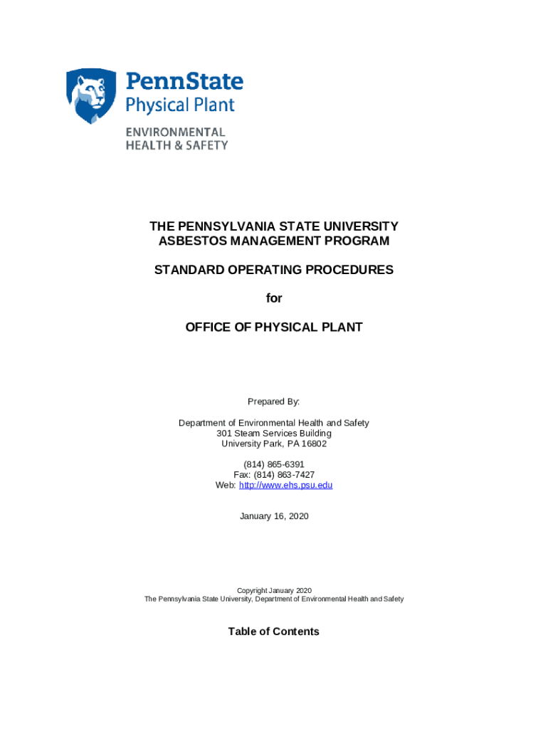 Asbestos control in steam-electric generating plants - ehs psu Doc Template | pdfFiller