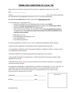 Fillable Online Local 798 ApplicationFill Out Printable PDF Forms ...