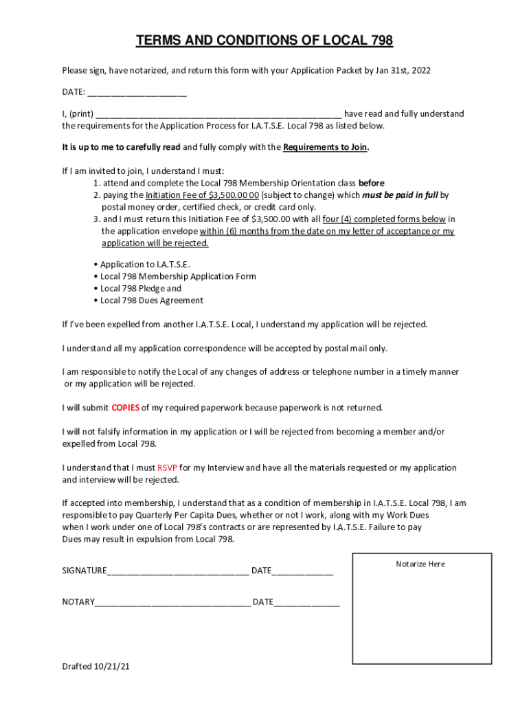 Fillable Online Local 798 ApplicationFill Out Printable PDF Forms ...