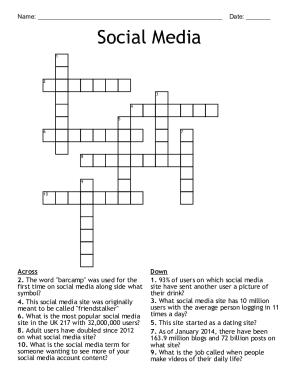 Fillable Online social media Word Search Fax Email Print - pdfFiller