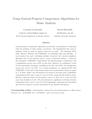 Fillable Online Symbolic Music Analysis with General-Purpose Compression ... Fax Email Print ...