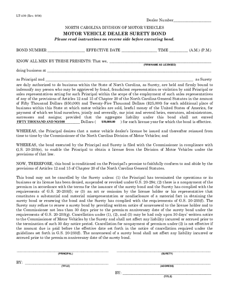 Fillable Online Bond to Secure Temporary Pretrial Release of Motor ...