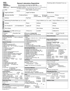 Fillable Online General Laboratory Requisition. General, Laboratory ...