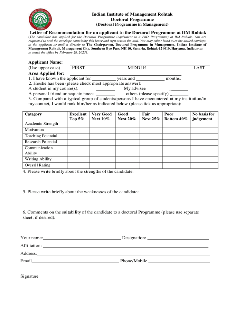 Fillable Online PhD Admission In IIM: Your Guide To A Successful ...