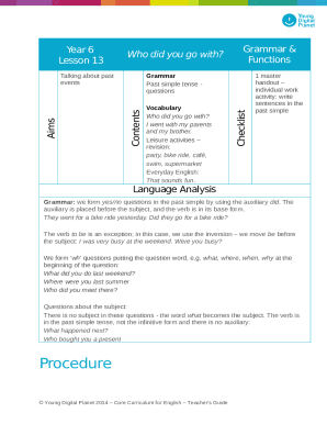 When to Use Begin, Began or Begun - Lesson Doc Template | pdfFiller