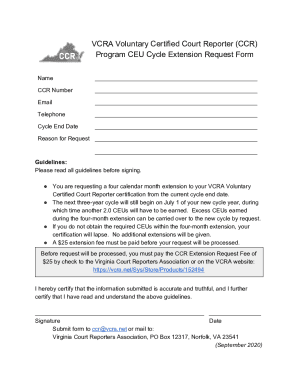 Fillable Online KyCRA CCR CEU Extension Request Form Fax Email Print ...