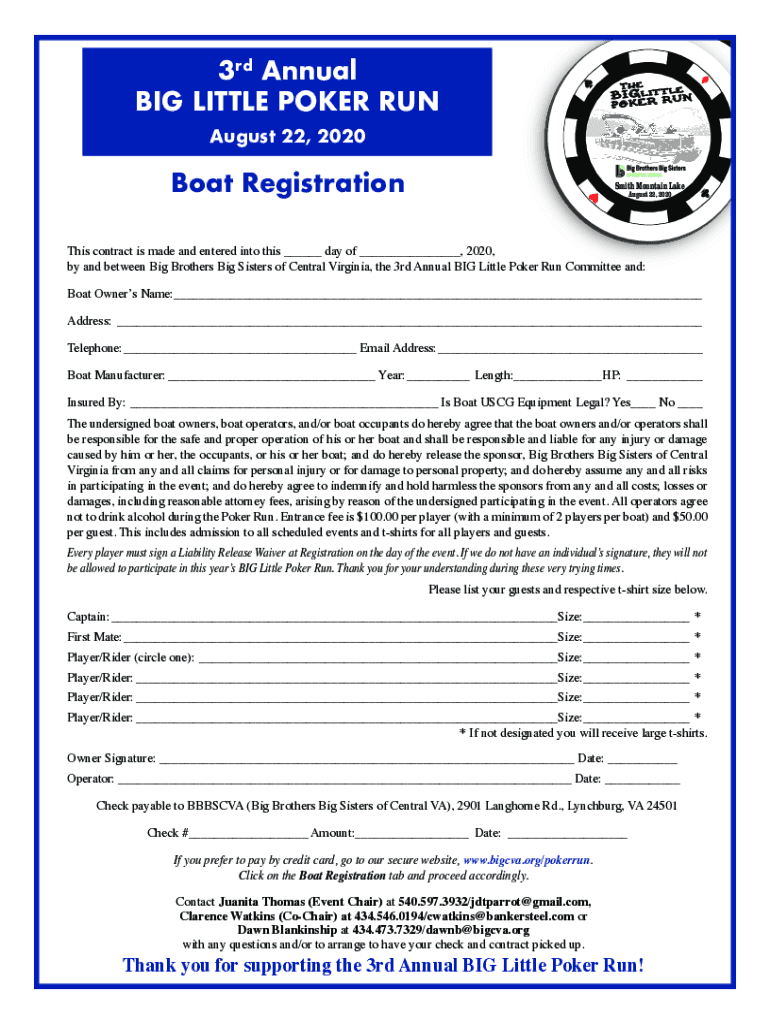 Fillable Online 2020 Boat Registration Form.pdf Fax Email Print - pdfFiller