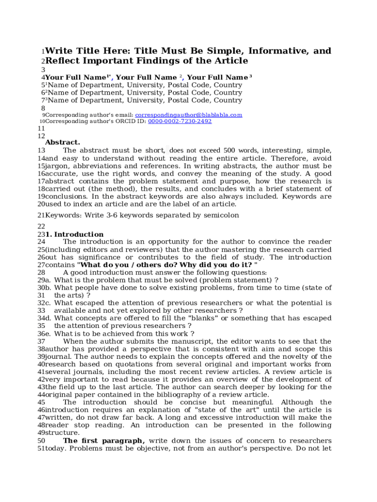 How to Make a Research Paper Title with Examples Doc Template | pdfFiller