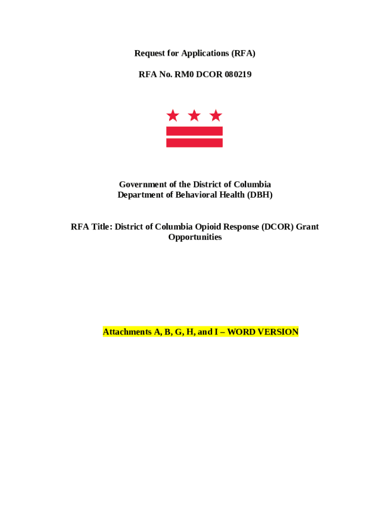 Request for Applications (RFA) RFA No. RM0 DCOR 080219 Doc Template ...