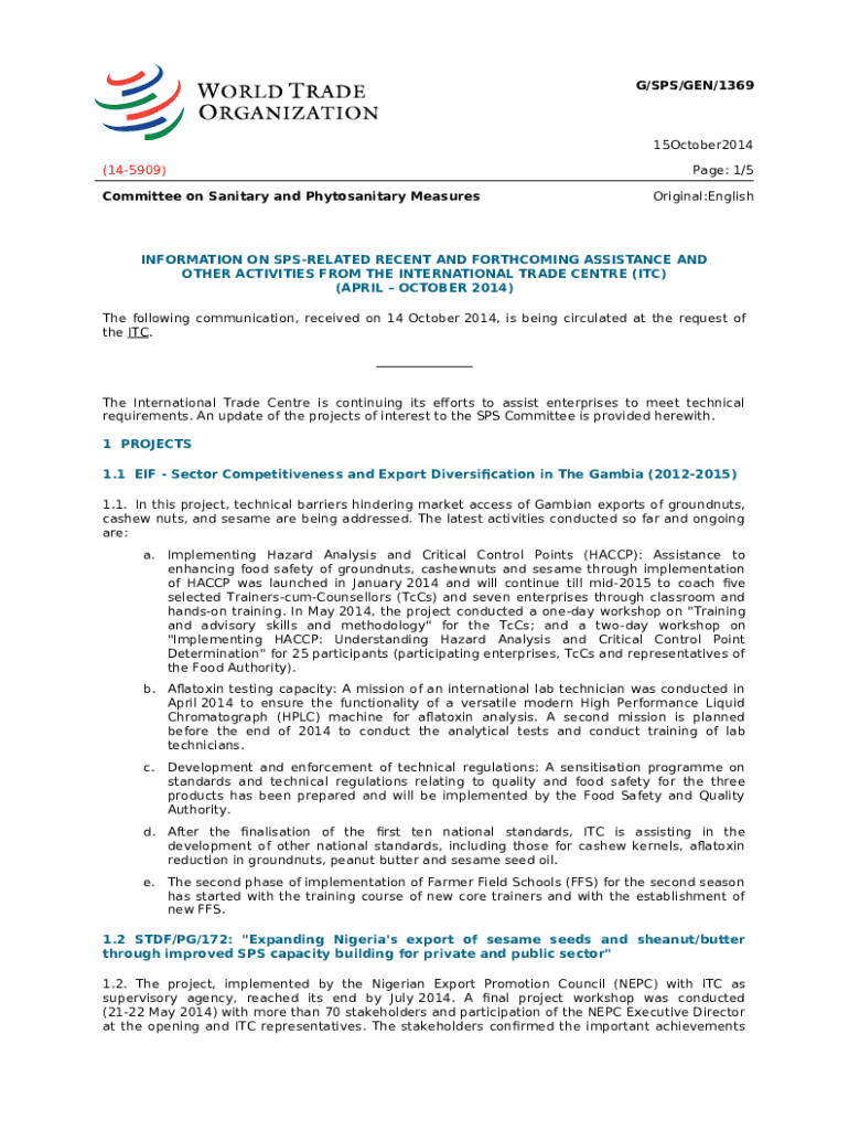 Ination on SPS-related activities of the International ... Doc Template | pdfFiller