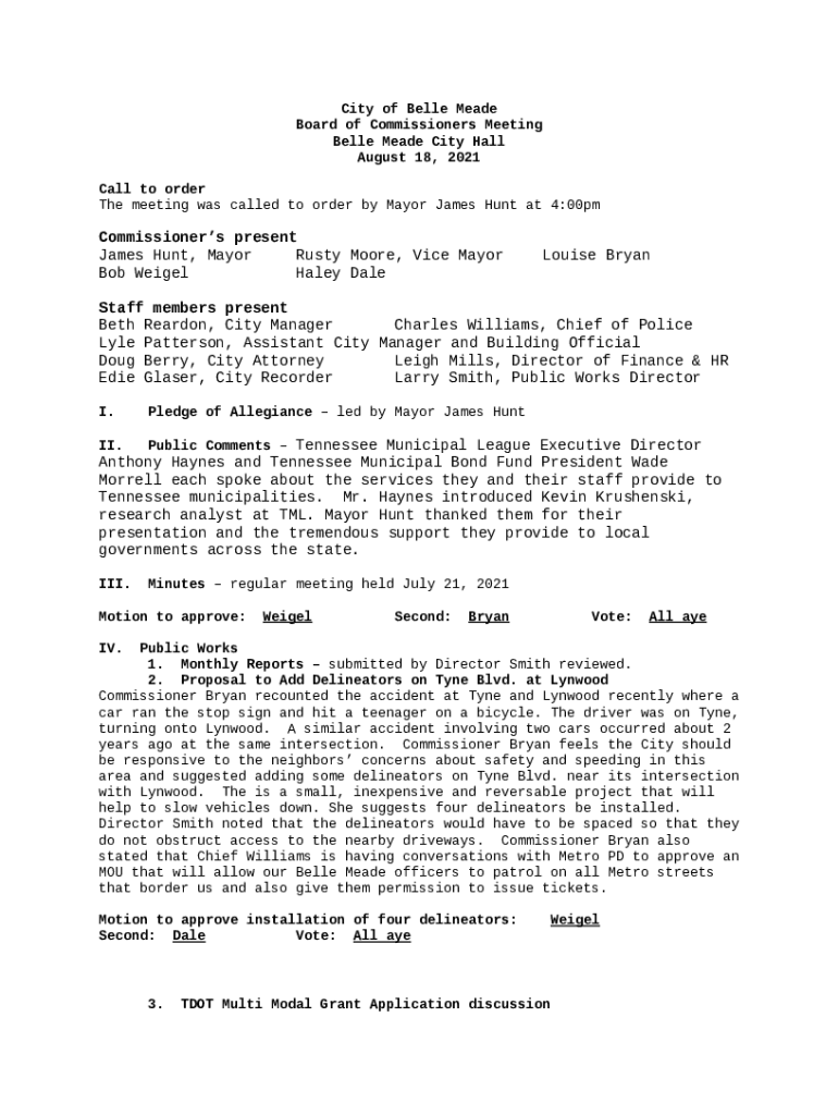 James Hunt, MayorRusty Moore, Vice MayorLouise Bryan Doc Template ...