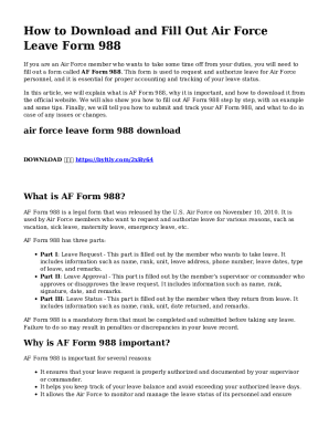 Fillable Online AF Form 988. Leave Request / AuthorizationForms - Docs ...