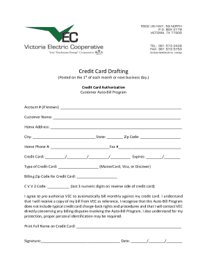 Fillable Online Credit card authorization & AutoPay form Fax Email Print - pdfFiller