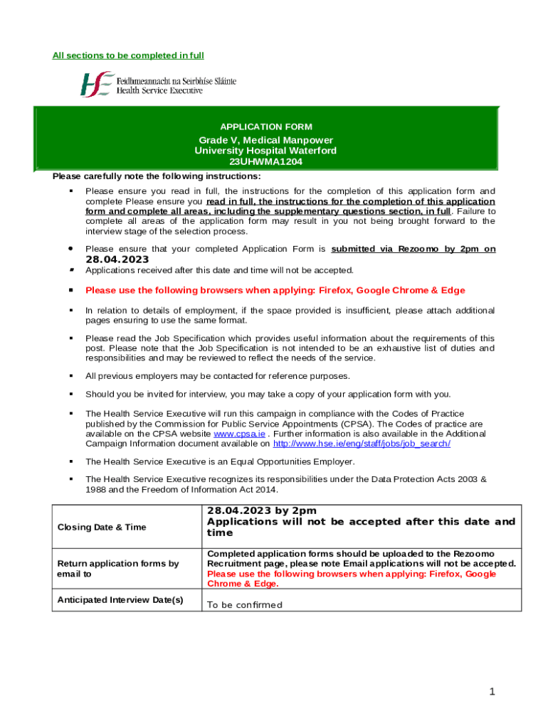 Grade V Medical Manpower Doc Template | pdfFiller