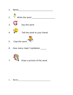 Clap Word Syllables Anchor Chart Doc Template | pdfFiller