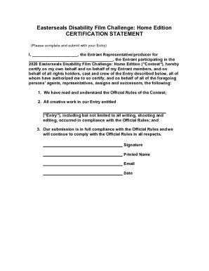 Fillable Online Home Edition CERTIFICATION STATEMENT Fax Email Print ...