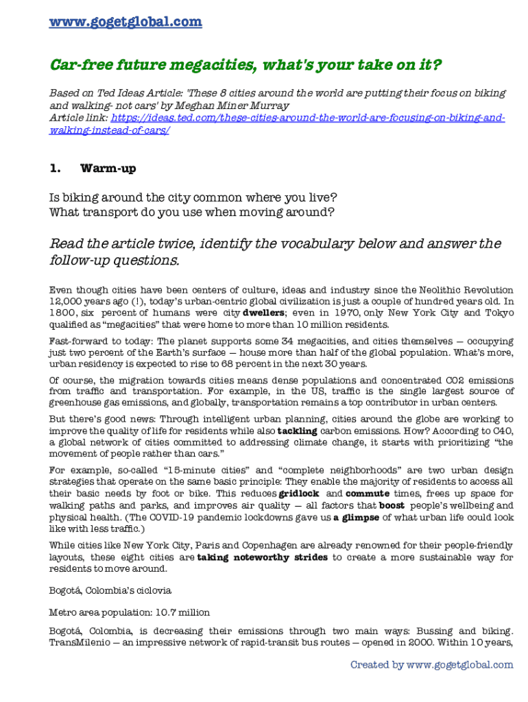 Fillable Online These 8 cities are putting their focus on biking and ...