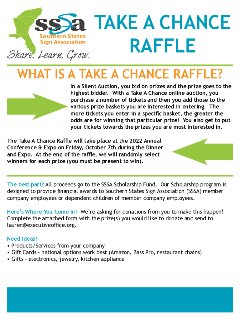 Fillable Online TAKE A CHANCE RAFFLE Fax Email Print - pdfFiller