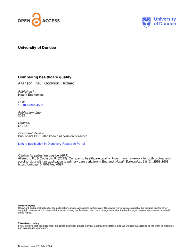 Fillable Online discovery dundee ac A common framework for both ordinal ...