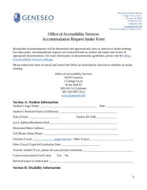 Reasonable Accommodation Request Intake - DHS OIG Doc Template | pdfFiller