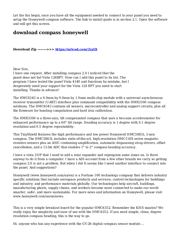 Fillable Online How do I connect to a Honeywell control panel using ...