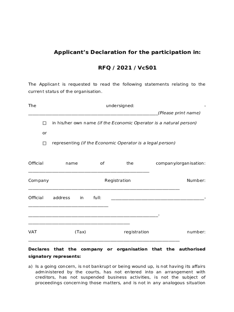 Eligibility-Declaration-Videoconferencing-System Doc Template | pdfFiller