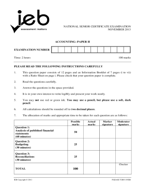 Fillable Online Accounting A Level NSC Grade 12 Past Exam Papers ...