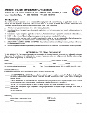 Fillable Online JACKSON COUNTY EMPLOYMENT APPLICATION Fax Email Print ...