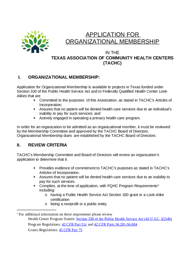 TACHC: HOME Texas Association of Community Health Centers Doc Template ...