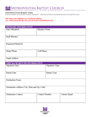 Fillable Online MINISTRY INFORMATION Date Submitted ... Fax Email Print ...