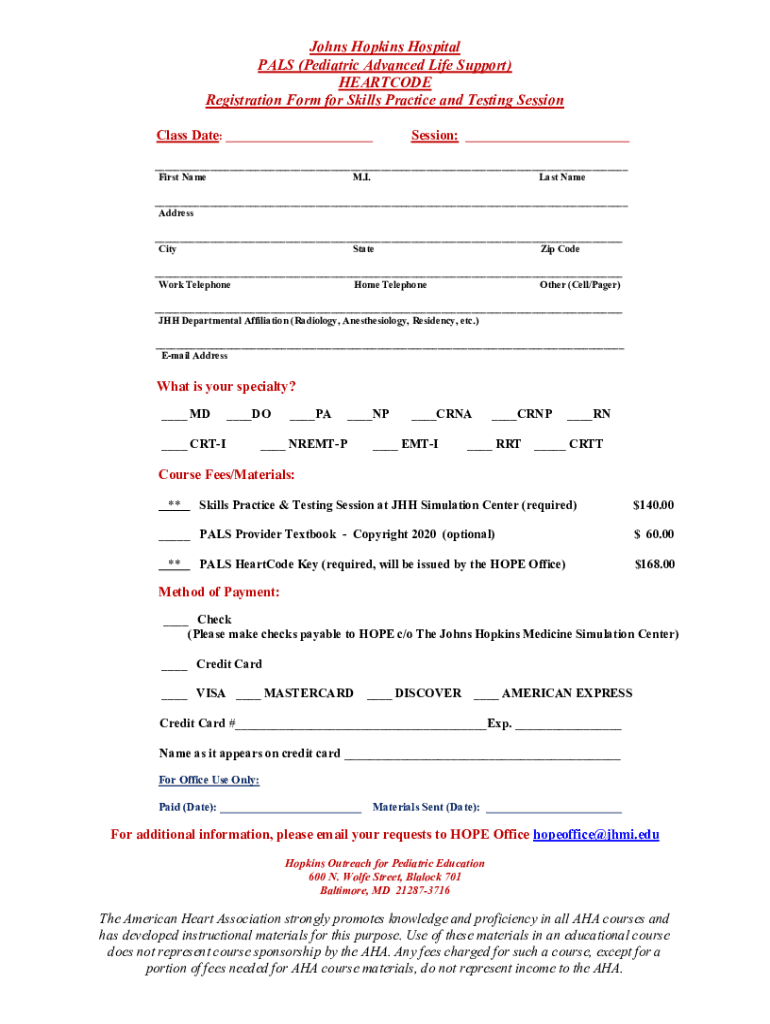 Fillable Online PALS CertificationTake a PALS Class Fax Email Print ...