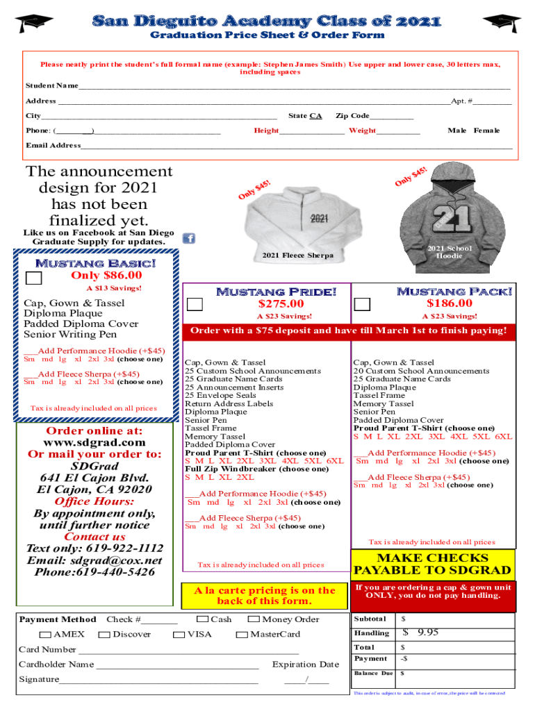 Fillable Online sd sduhsd San Dieguito HS Academy Fax Email Print ...