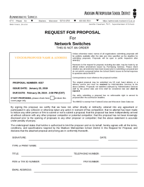 Network Switches RFP. Request for Proposal Doc Template | pdfFiller