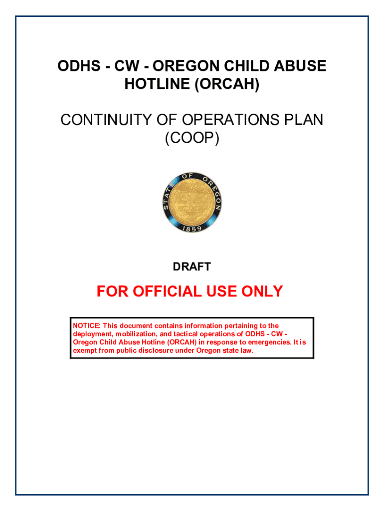 Fillable Online ODHS - CW - Oregon Child Abuse Hotline (ORCAH ...