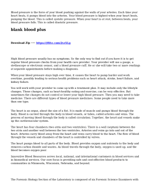 Fillable Online Blank Blood Plus Fax Email Print - pdfFiller