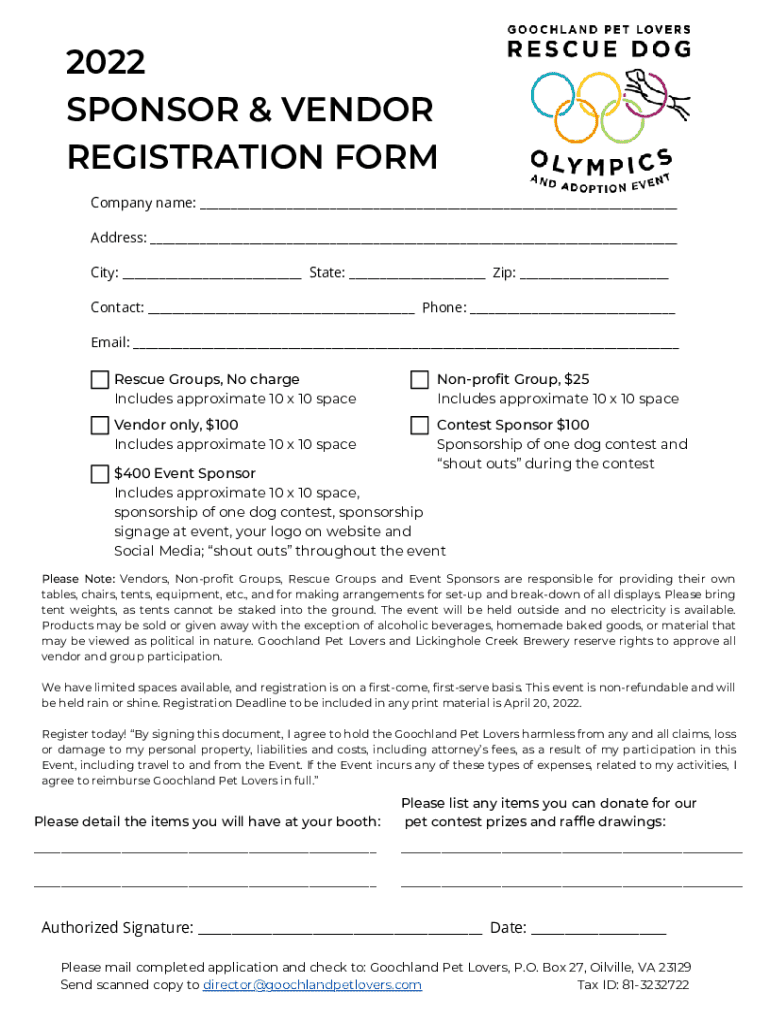 Fillable Online EVENT SPONSORSHIP/ GROUP REGISTRATION PROPOSAL 10 Fax ...