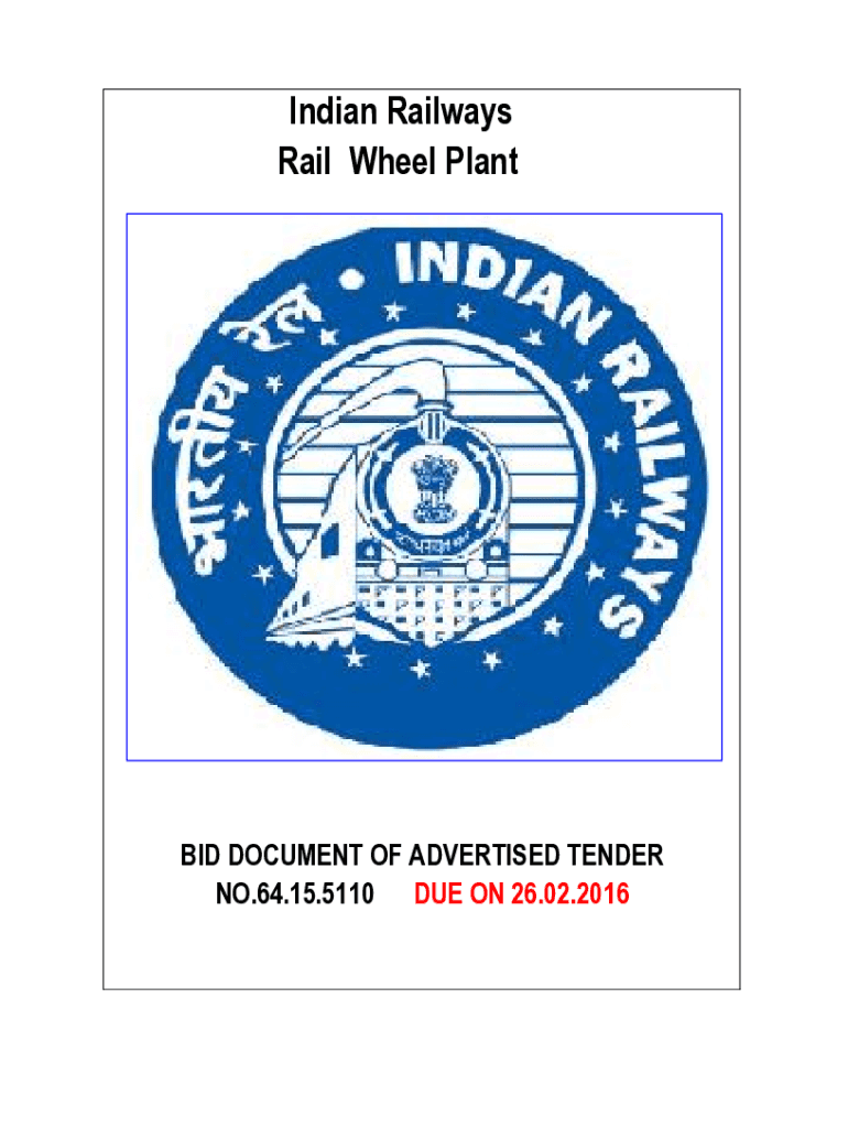 Fillable Online Indian Railways Rail Wheel Plant/Bela Fax Email Print - pdfFiller