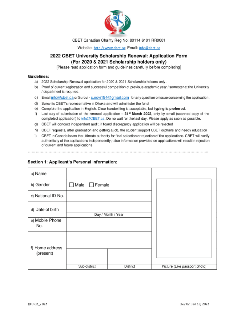 Fillable Online Application Form (For 2020 & 2021 Scholarship holders only) Fax Email Print ...