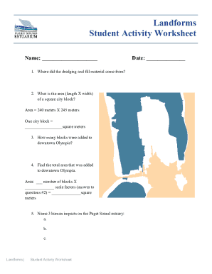 Fillable Online Landforms & Bodies of Water Geography Unit Fax Email ...