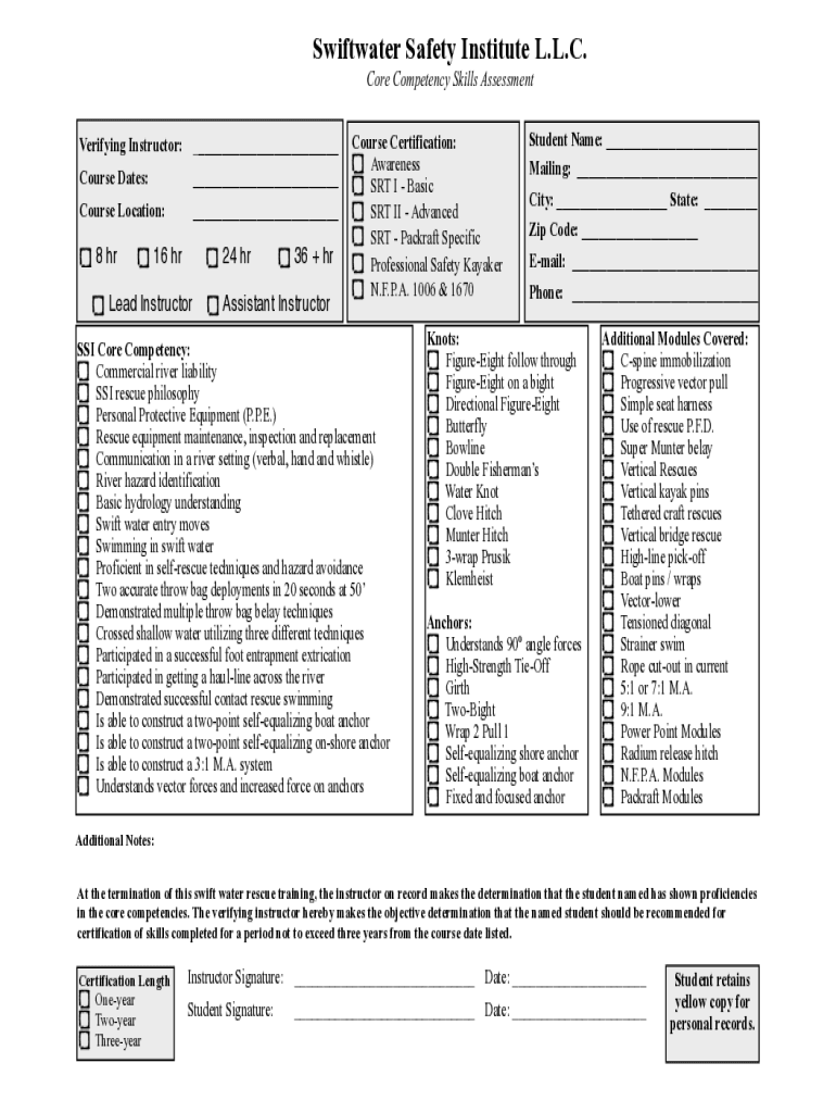 Fillable Online ACA Level 4 Swiftwater Rescue Course and Training Fax ...