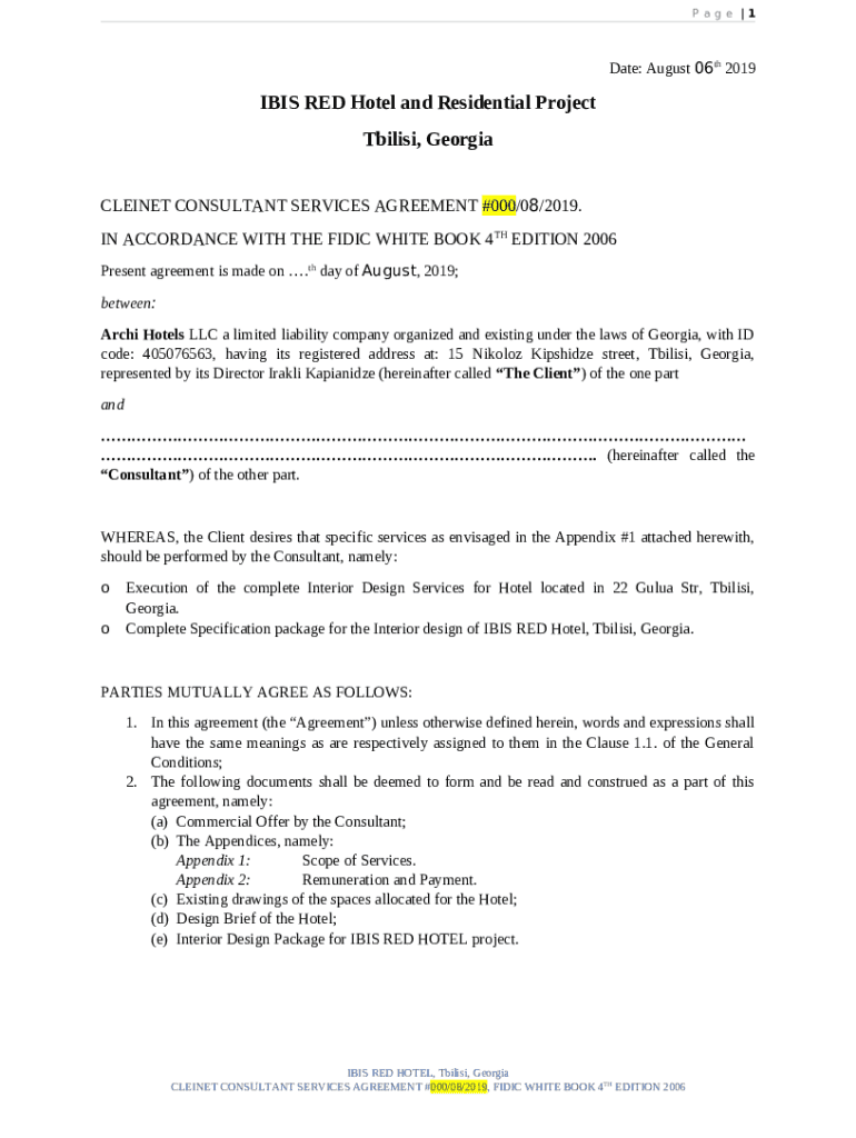 FIDIC Client/Consultant Model Services Agreement (White ... Doc ...