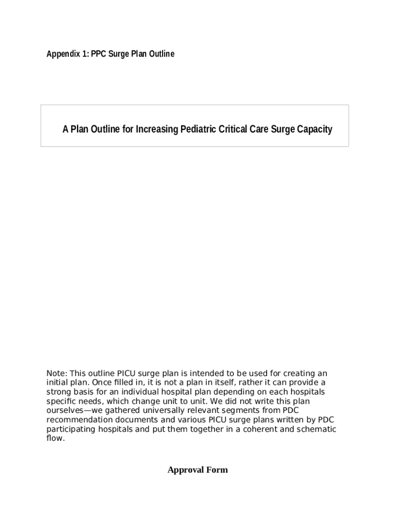 Healthcare Coalition Pediatric Surge Annex Template Doc Template ...