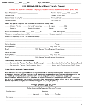 Fillable Online 2023-24 Out of District Transfer Form Fax Email Print ...