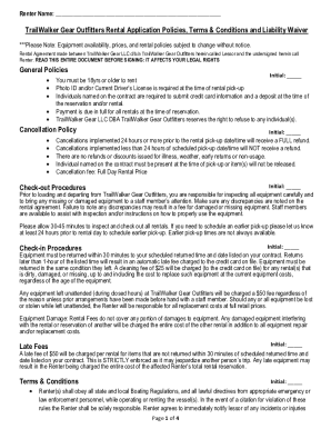Fillable Online OUTDOOR EQUIPMENT RENTAL AGREEMENT Fax Email Print ...
