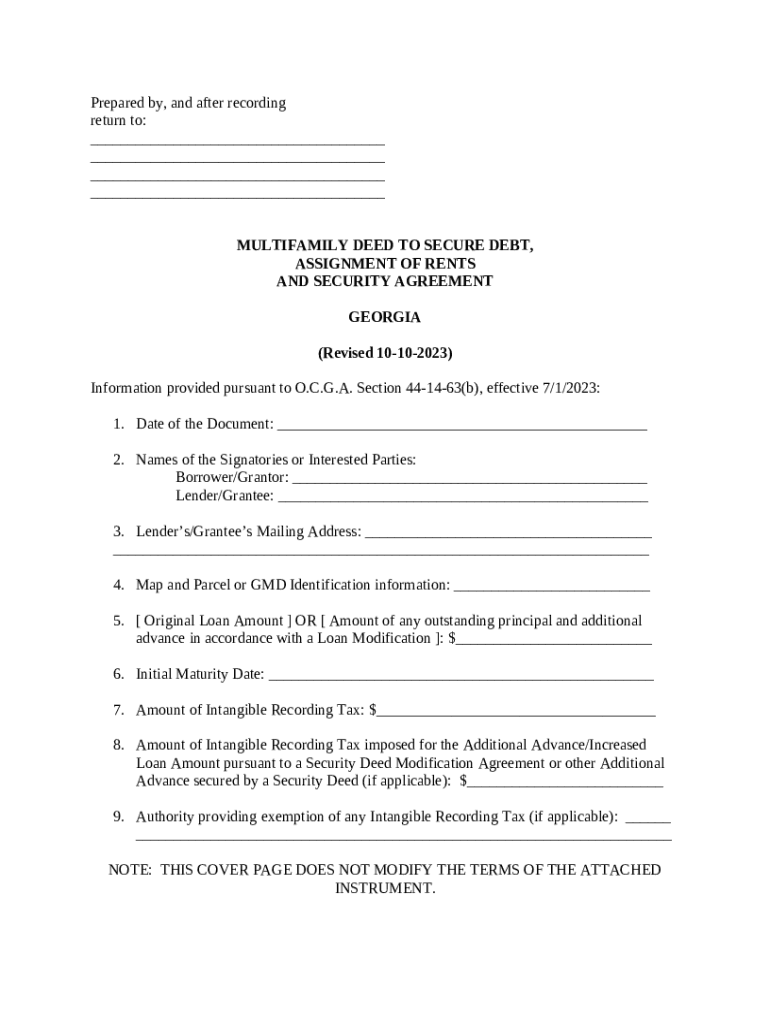 Deed to Secure Debt, Assignment of Leases and Rents ... Doc Template ...
