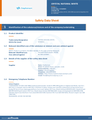 Fillable Online Safety data sheet of '55-35 - EASI-SET WHITE' (Version 1) Fax Email Print ...
