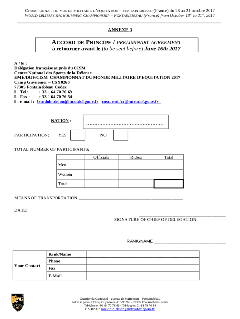 INVITATION2nd CISM Military Challenge Rugby 7's Doc Template | pdfFiller