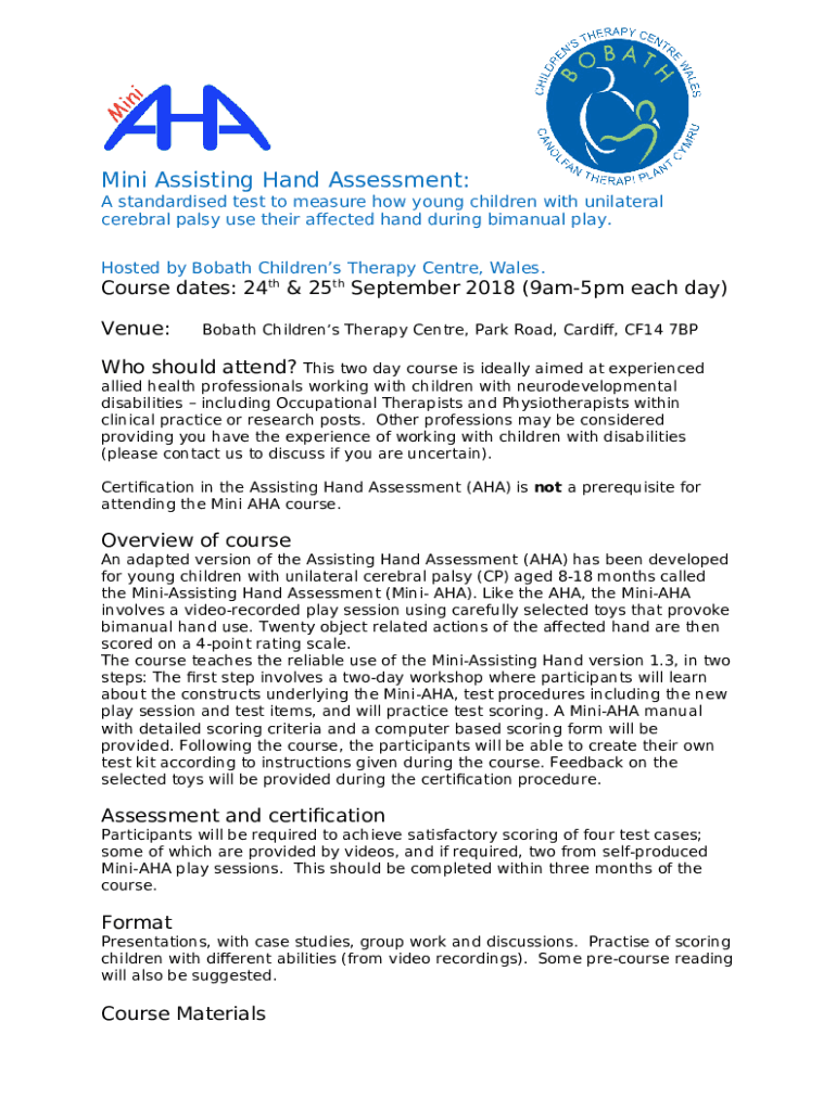 Mini AHA Course Enrolment Doc Template | pdfFiller