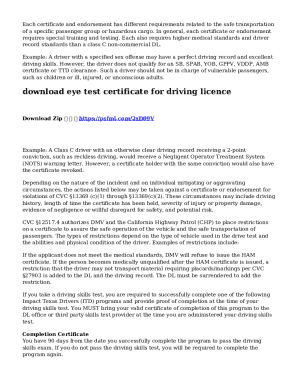 Fillable Online Download Eye Test Certificate For Driving Licence Fax ...